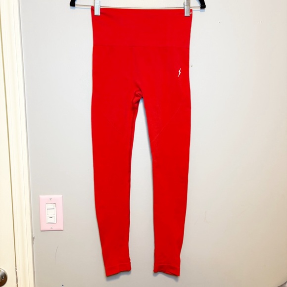 Pants & Jumpsuits | Red Compression No Front Seam Leggings | Poshmark